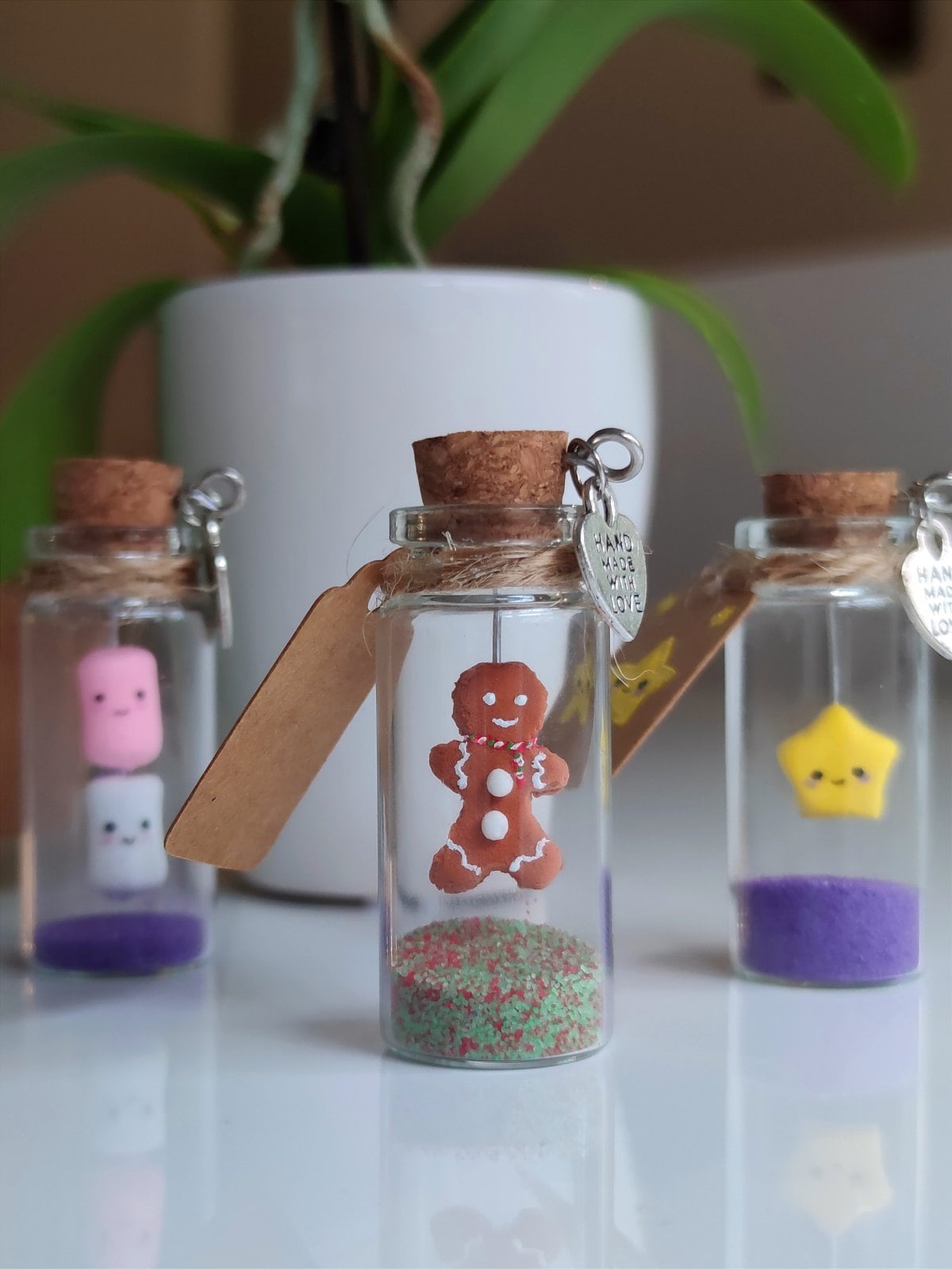 Clay Gingerbread Cookie in a Glass Bottle With a Custom Message ...