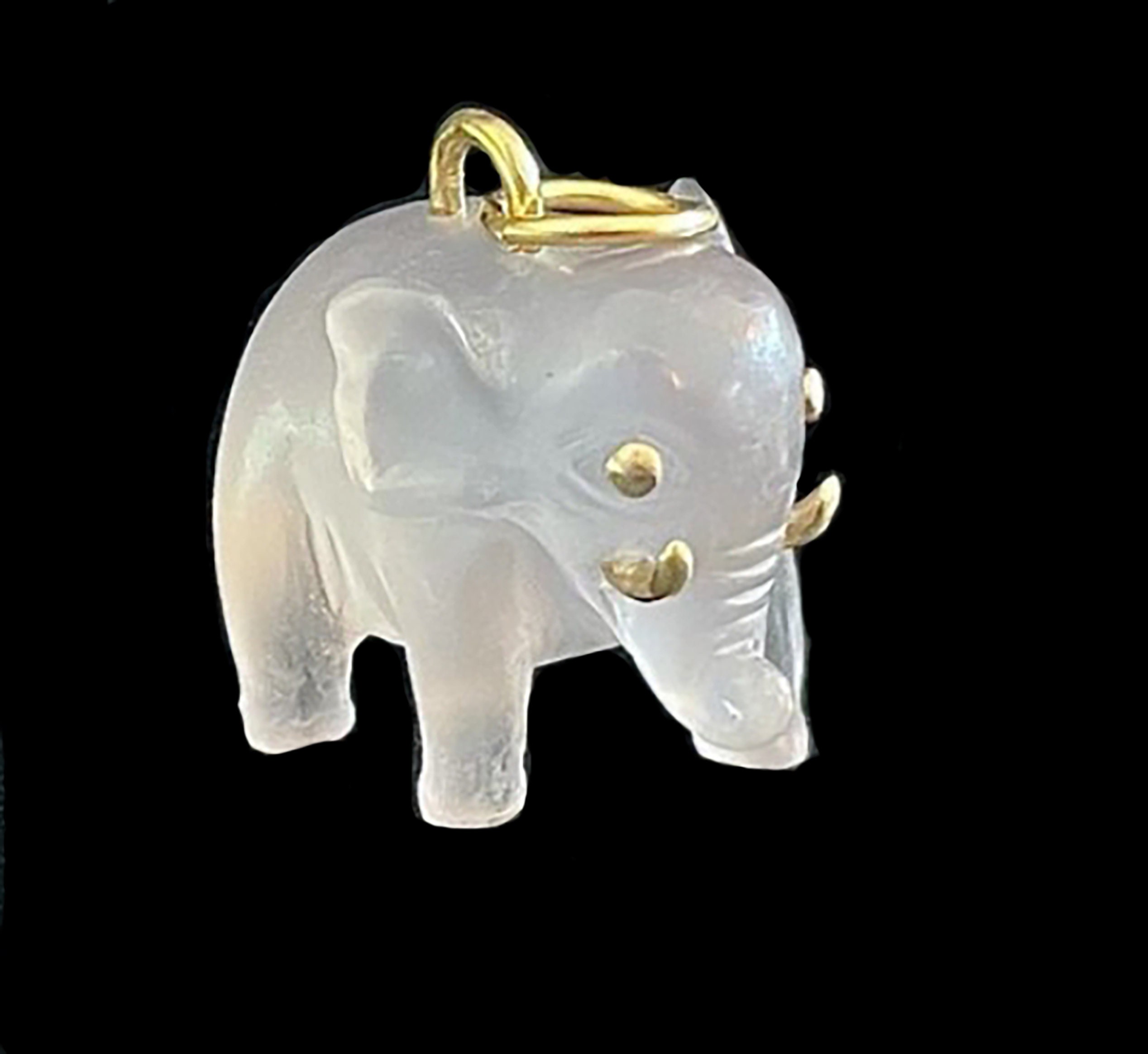Elephant Charm Natural Gemstone Elephant Charm Elephant - Etsy