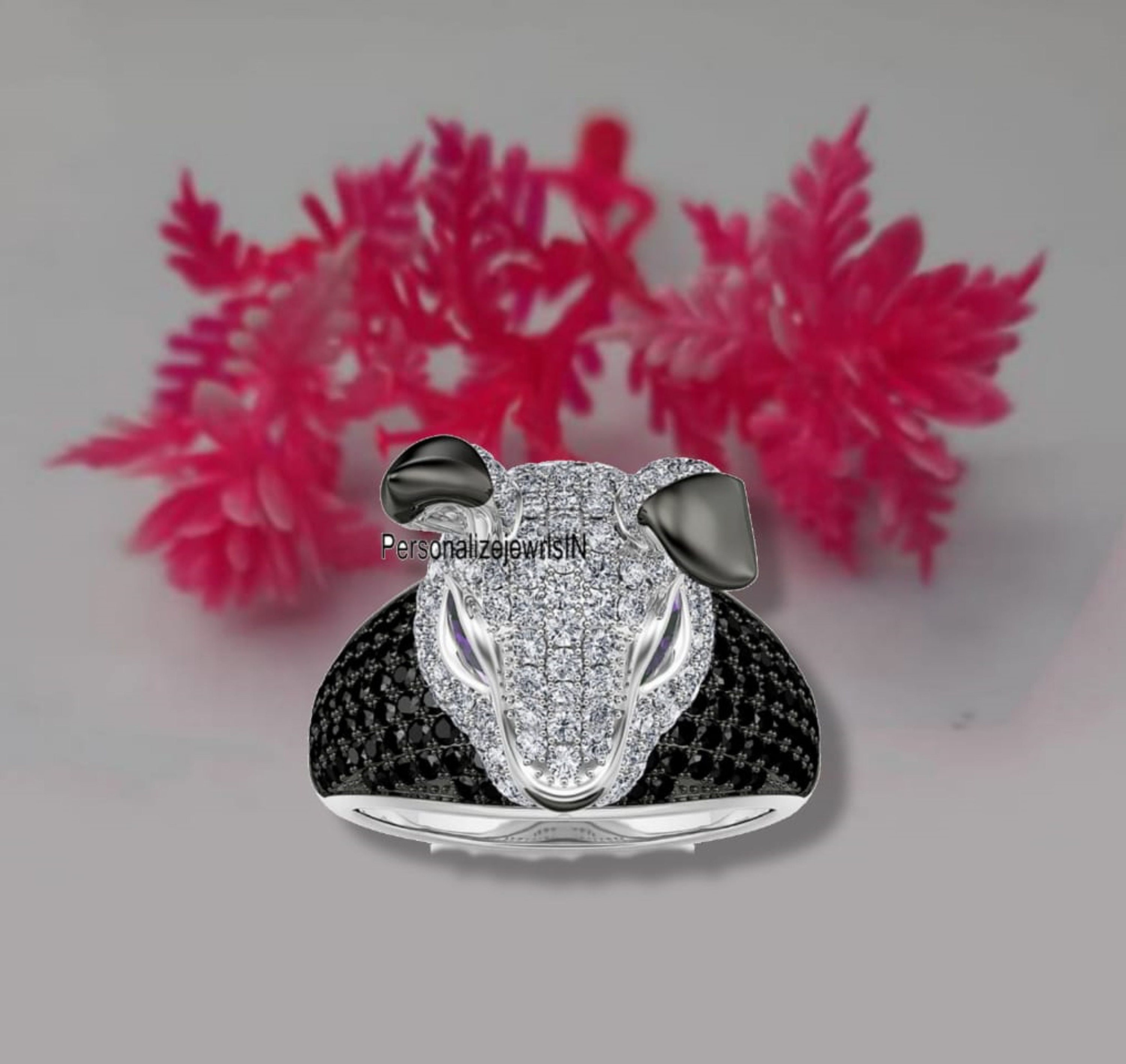 Teddy Bear Face Ring, 14K Gold Teddy Bear Ring for Women, CZ Diamond ...