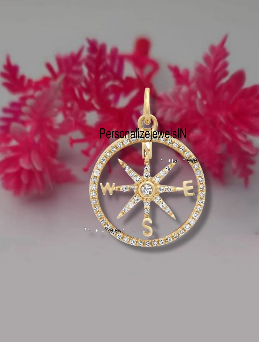 Compass Charm, Gold Compass Pendant, North Star Charm, Travel Charms ...
