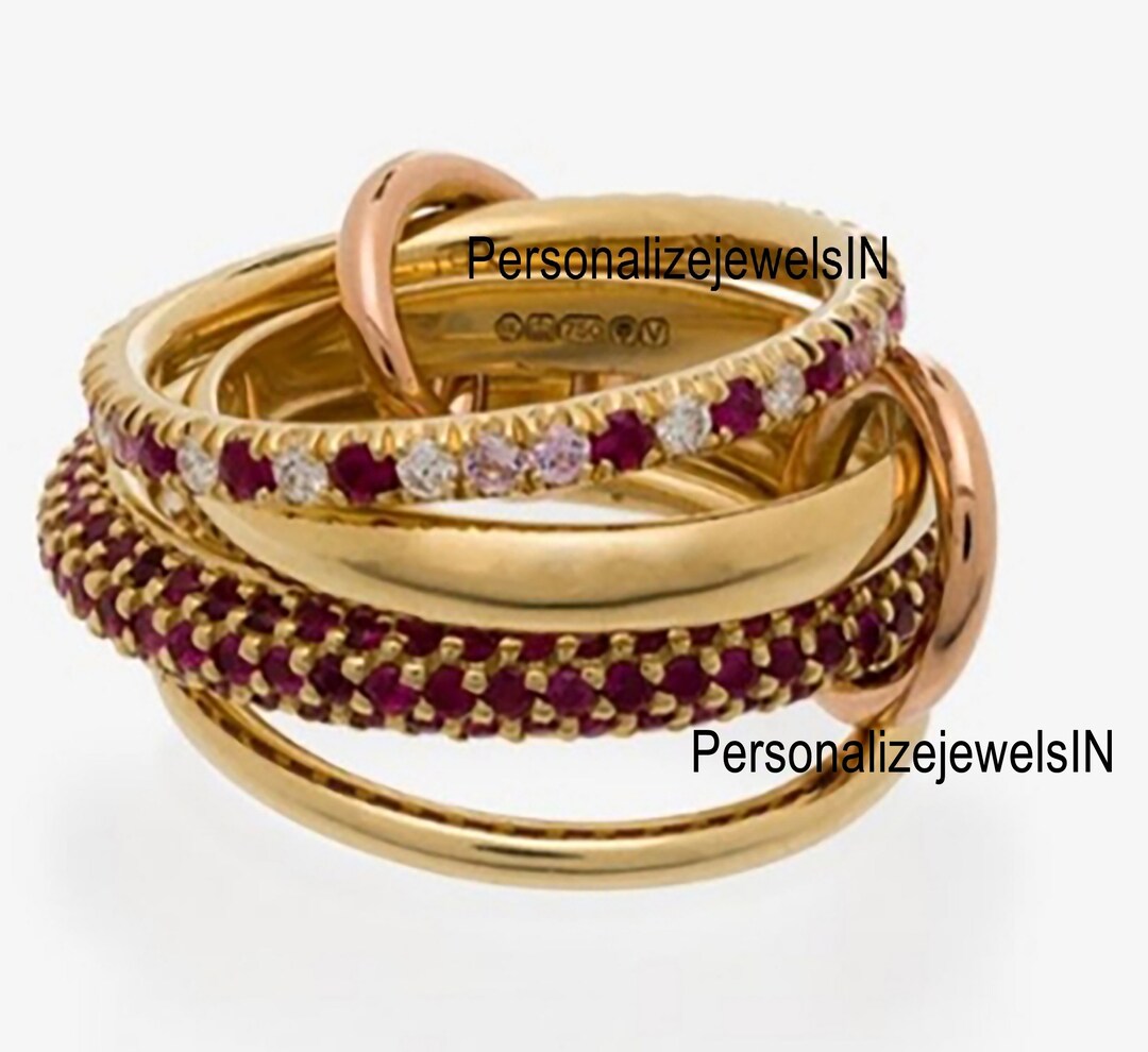 925 Sterling Silver Connector Band Ring Jewelry, Four Finger Connector ...