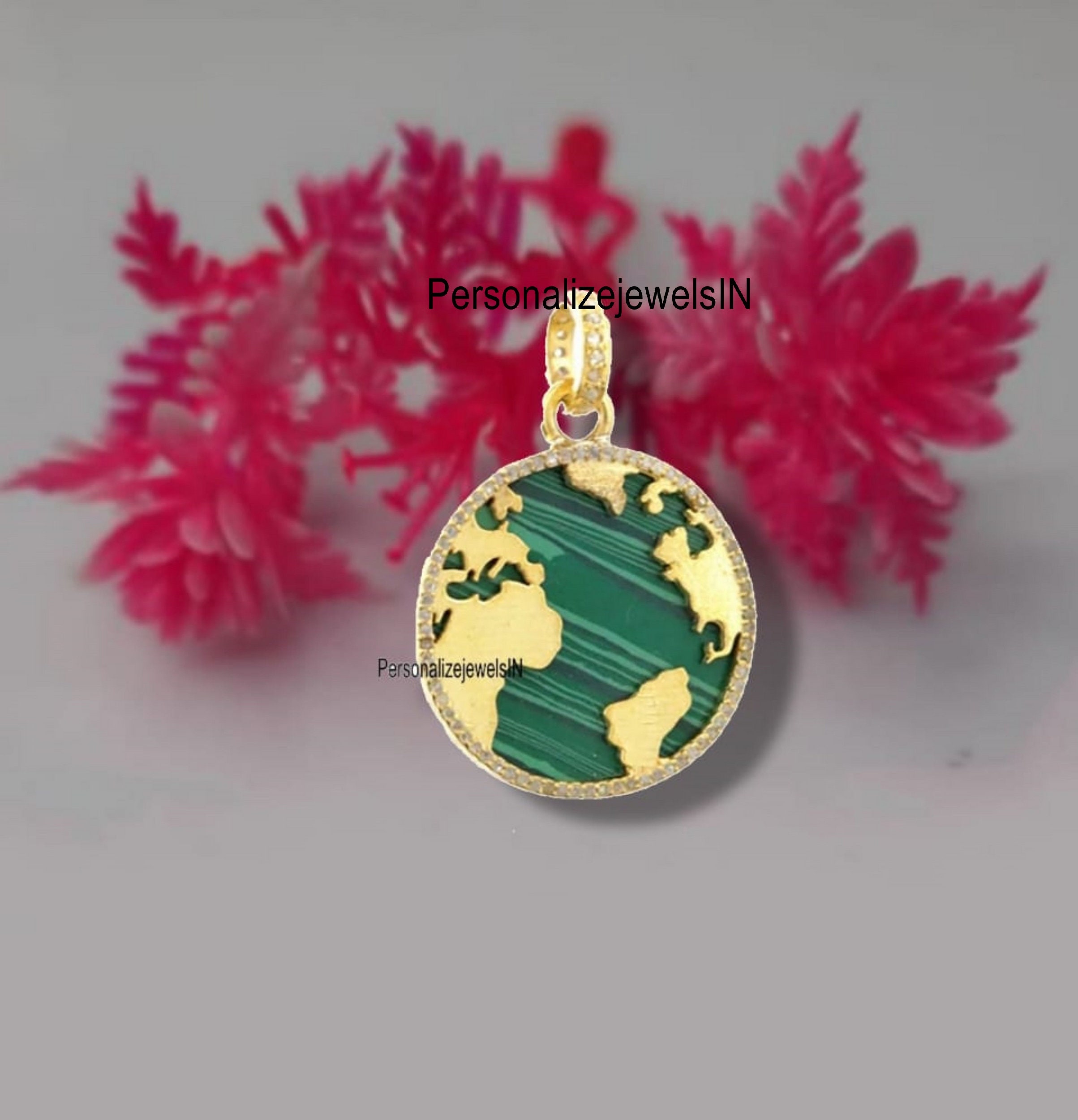 World Map Malachite Black Onyx Pendant Black Onyx Lapis - Etsy