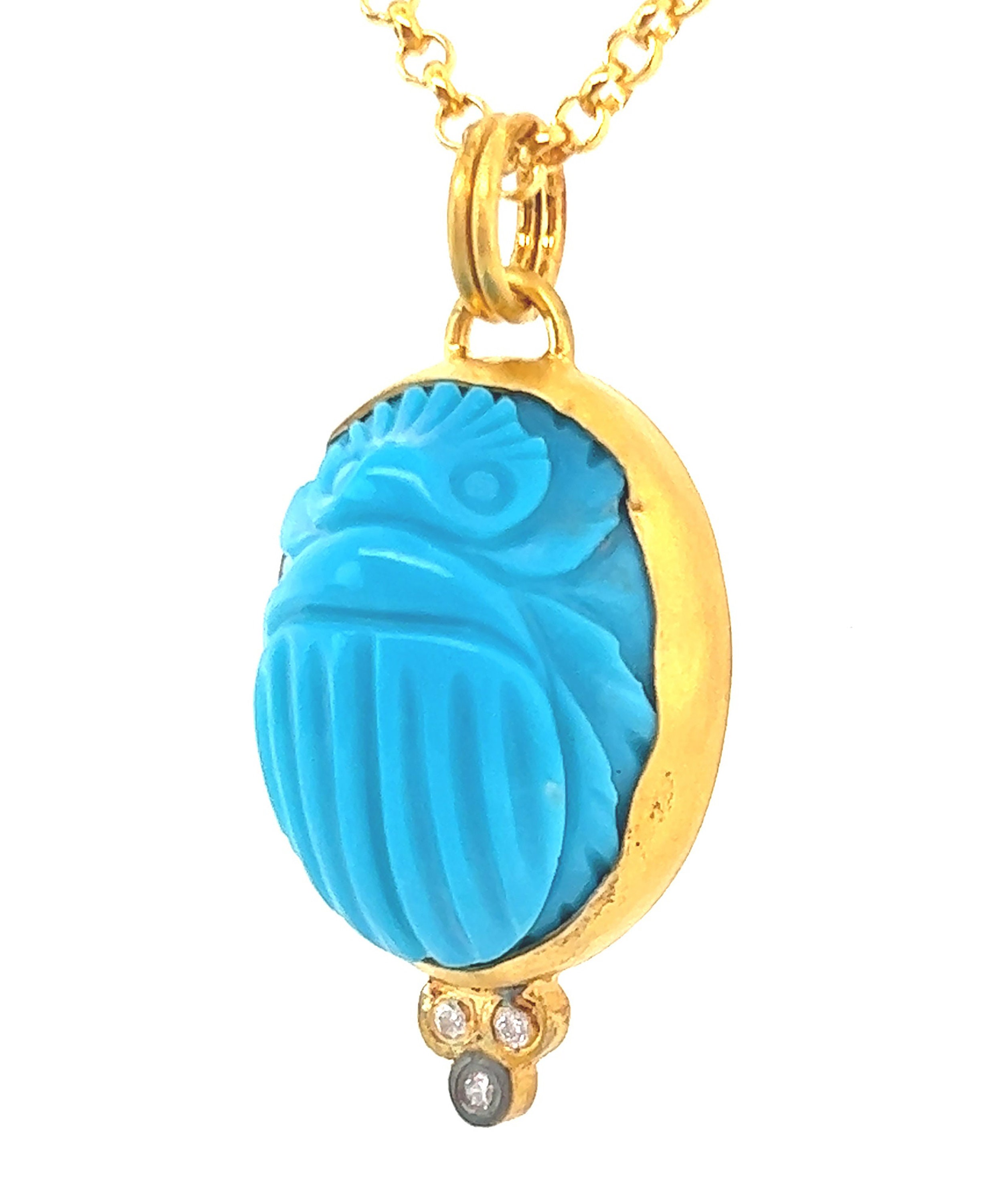 Gemstone Scarab Turquoise Pendant Hand Carved Scarab Pendant - Etsy