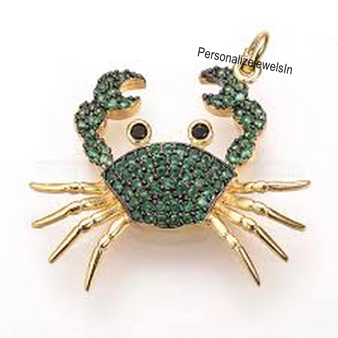 New Designer Blue Diamond Gold Crab Charm, Gold Diamond Crab Only ...