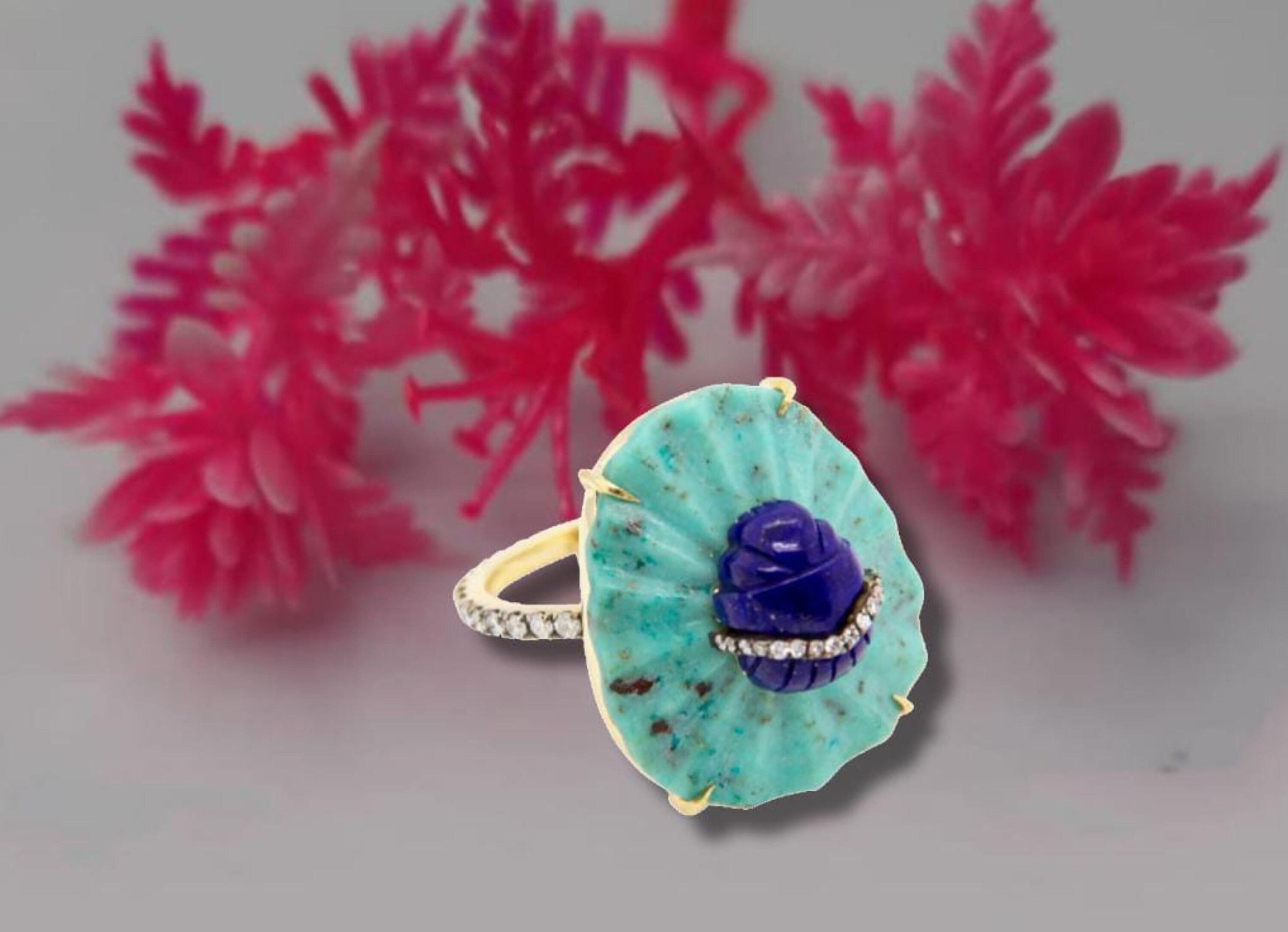 Hand Carved Lapis Lazuli Scarab Ring Gemstone Handmade - Etsy