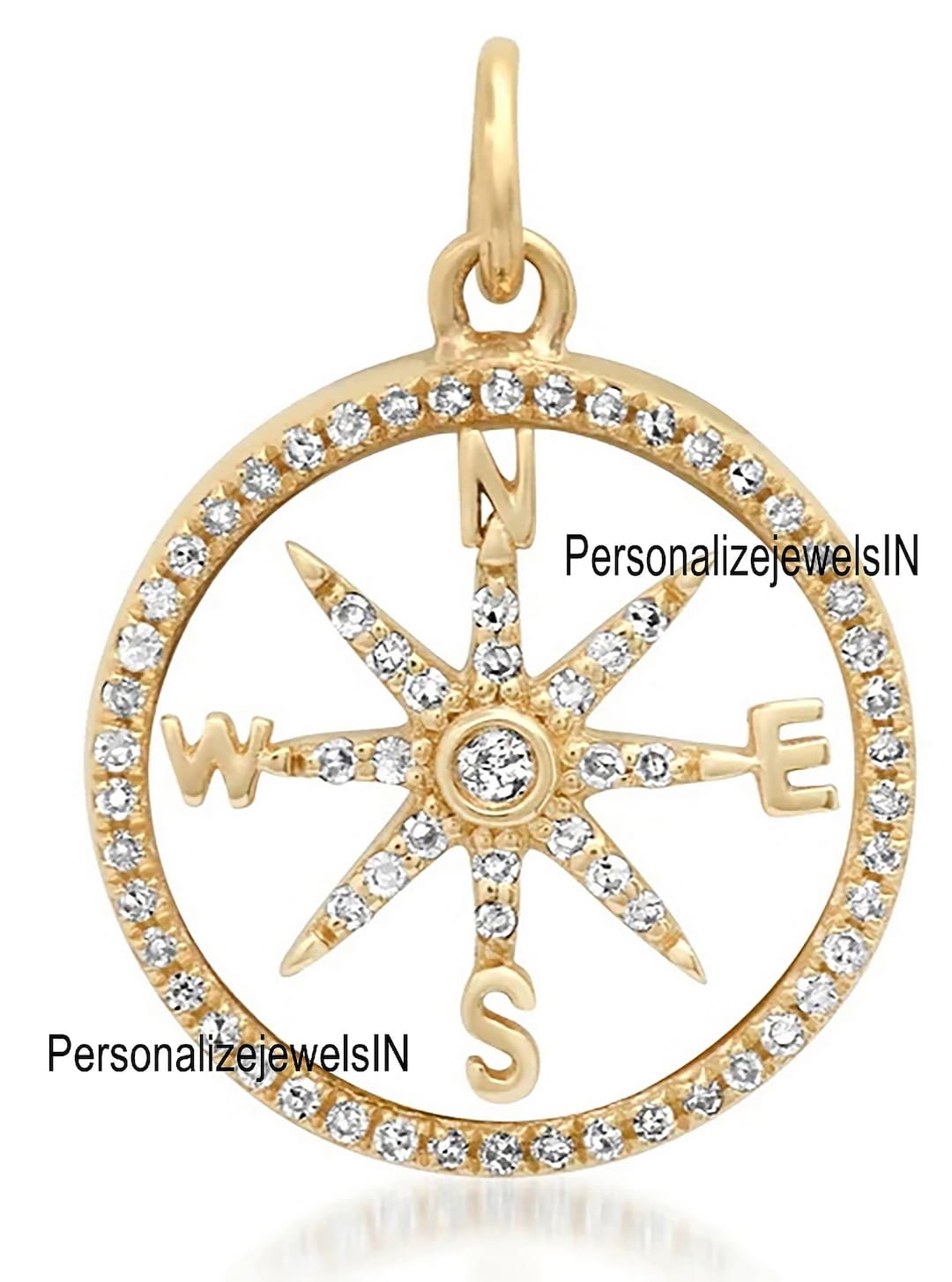 Compass Charm Gold Compass Pendant North Star Charm Travel - Etsy