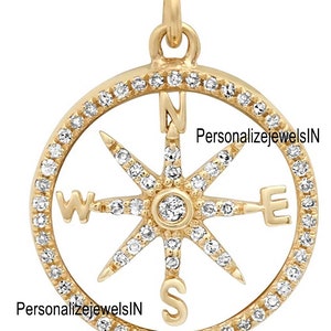 Compass Charm, Gold Compass Pendant, North Star Charm, Travel Charms ...