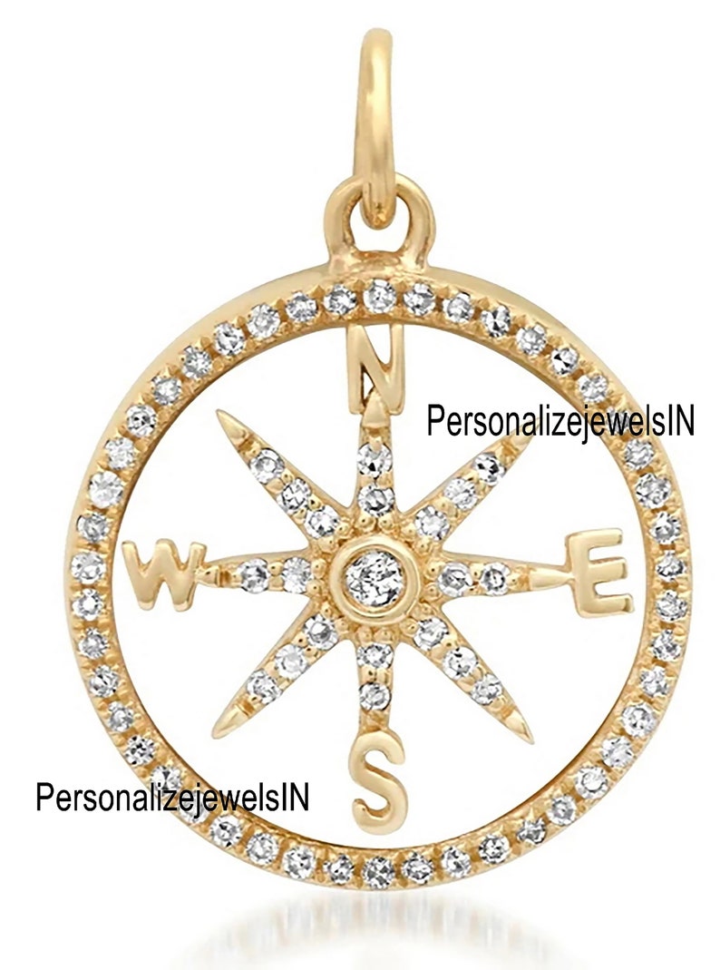 Compass Charm Gold Compass Pendant North Star Charm Travel - Etsy