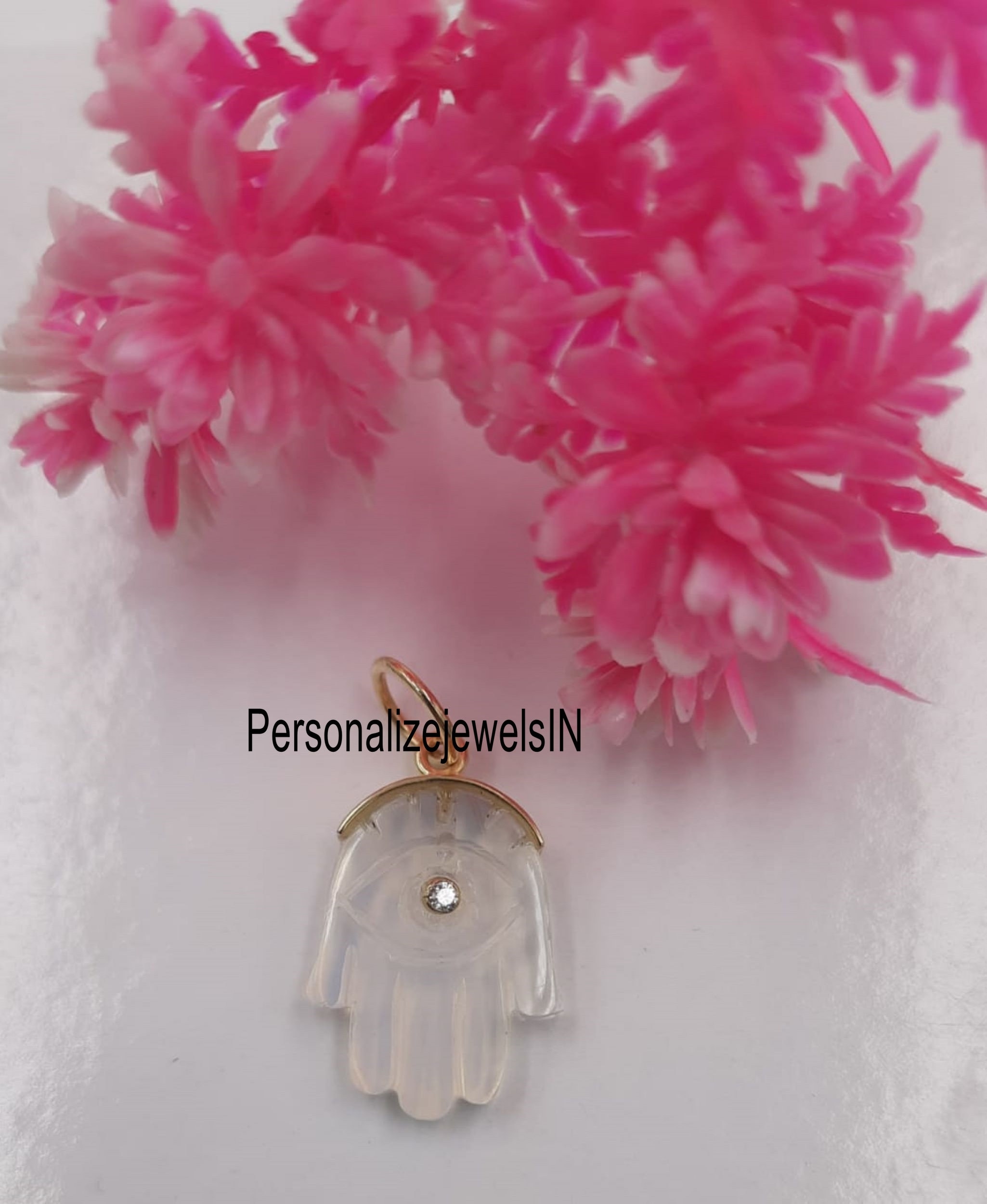 Turquoise Necklace, Dainty Hamsa Hand Pendant, Handmade Hand Pendant ...