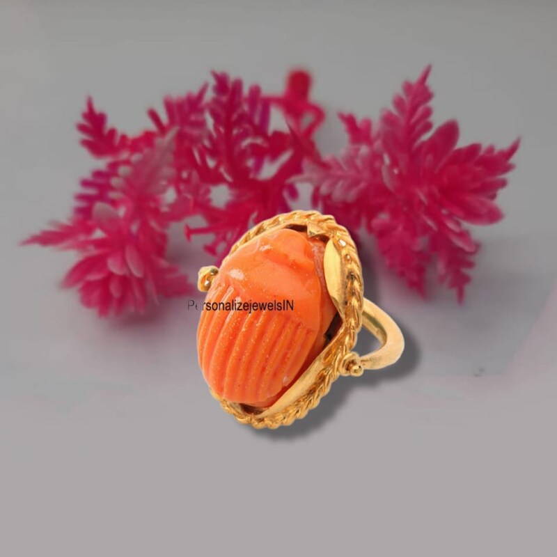 Gold Scarab Ring - Etsy