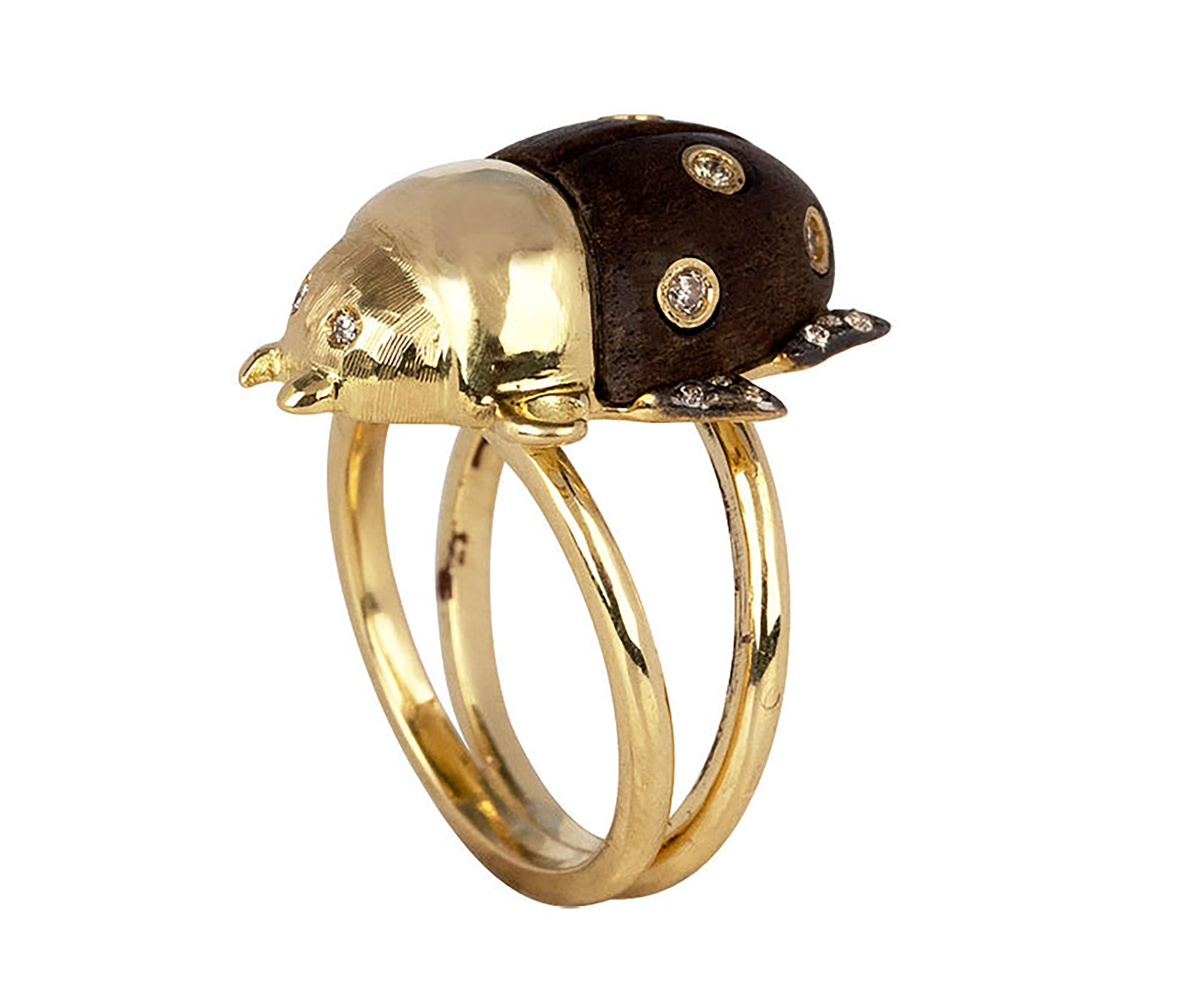 Carved Scarab Ring Tiger's Eye Scarab Amulet Ring Gold - Etsy