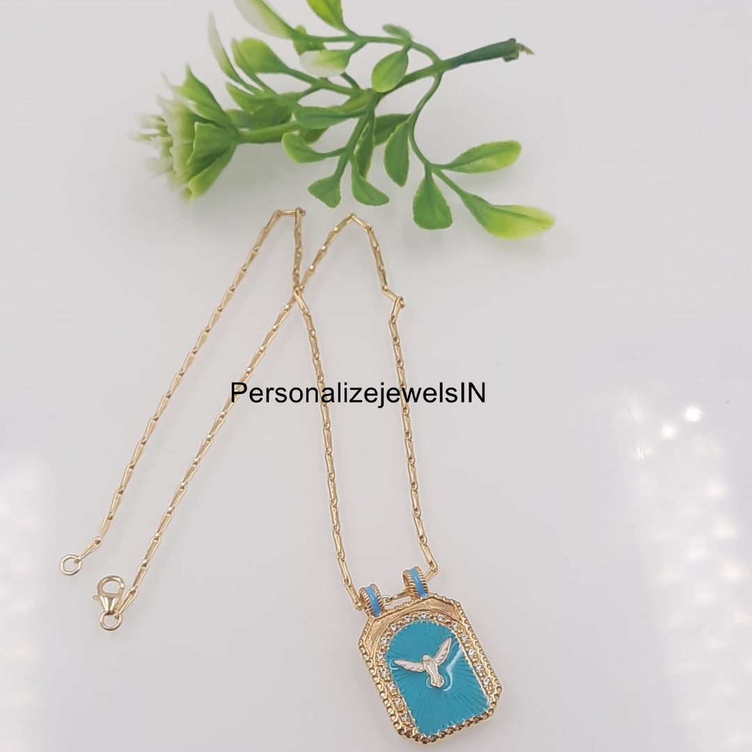 New Design Bird Fly Scapular With Chain Pendant, Silver Sacred Bird Fly ...