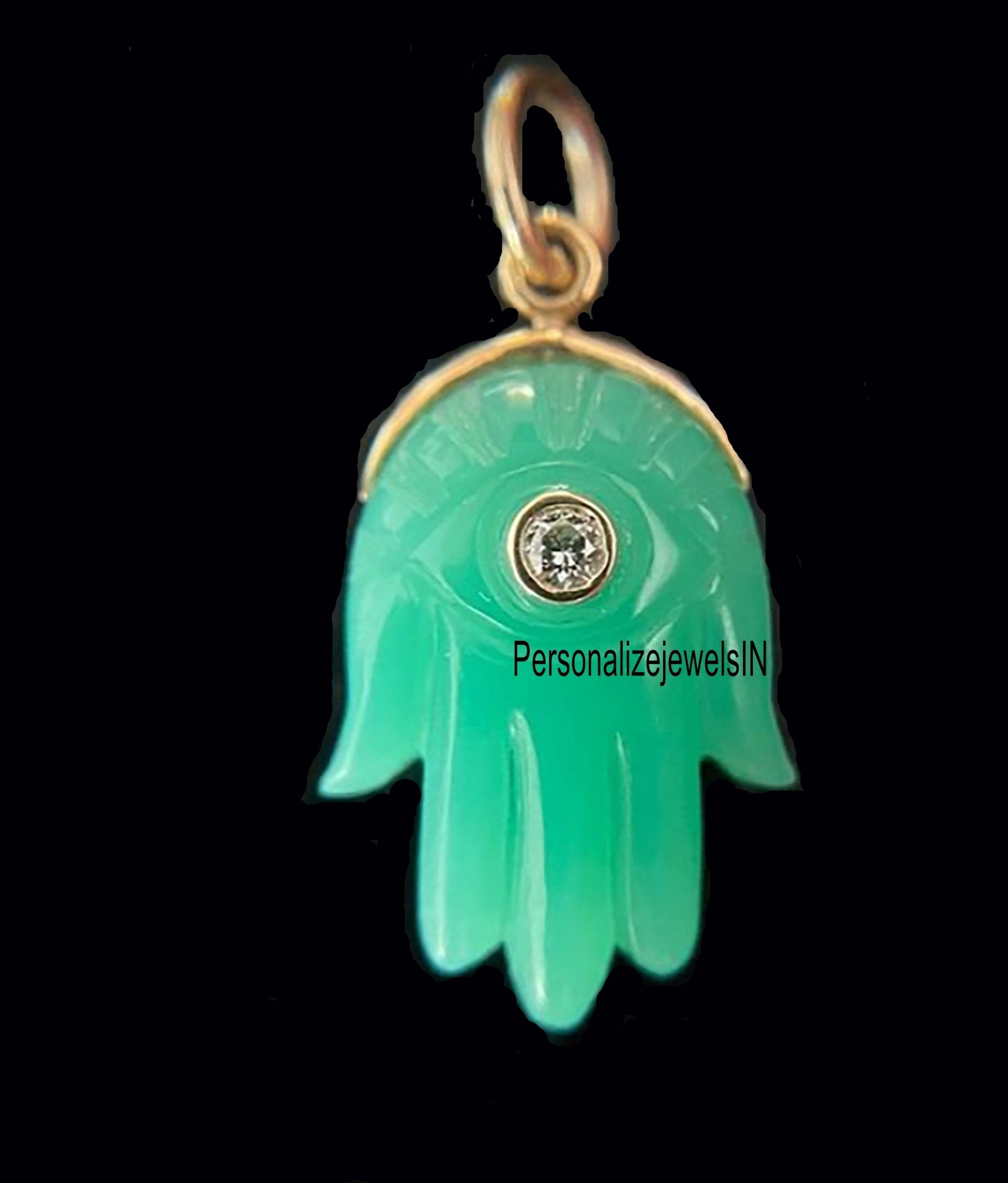 Turquoise Necklace, Dainty Hamsa Hand Pendant, Handmade Hand Pendant ...