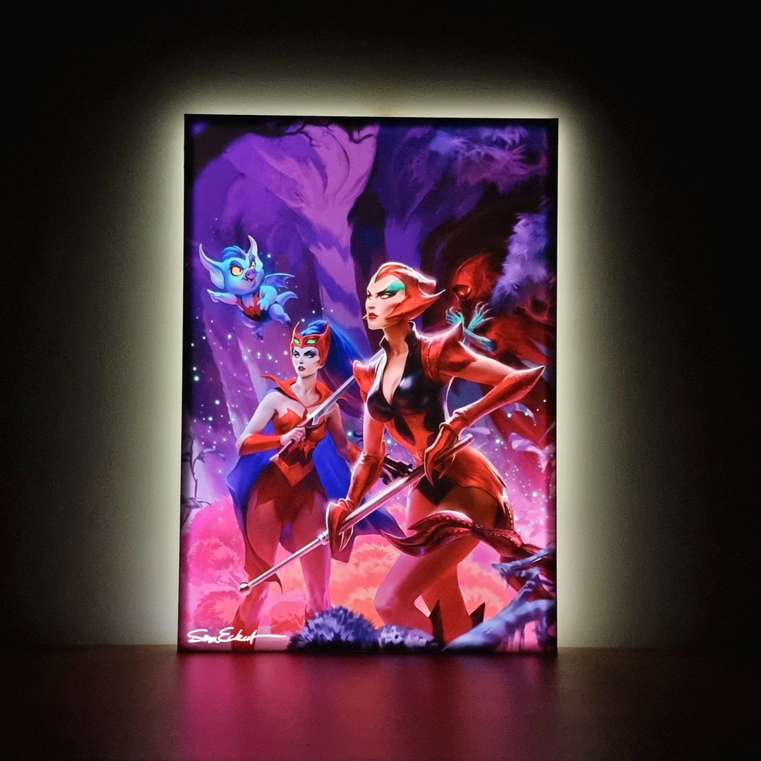 Catra and Scorpia MOTU Fan Art Graphic Crystal Glow Premium LED ...