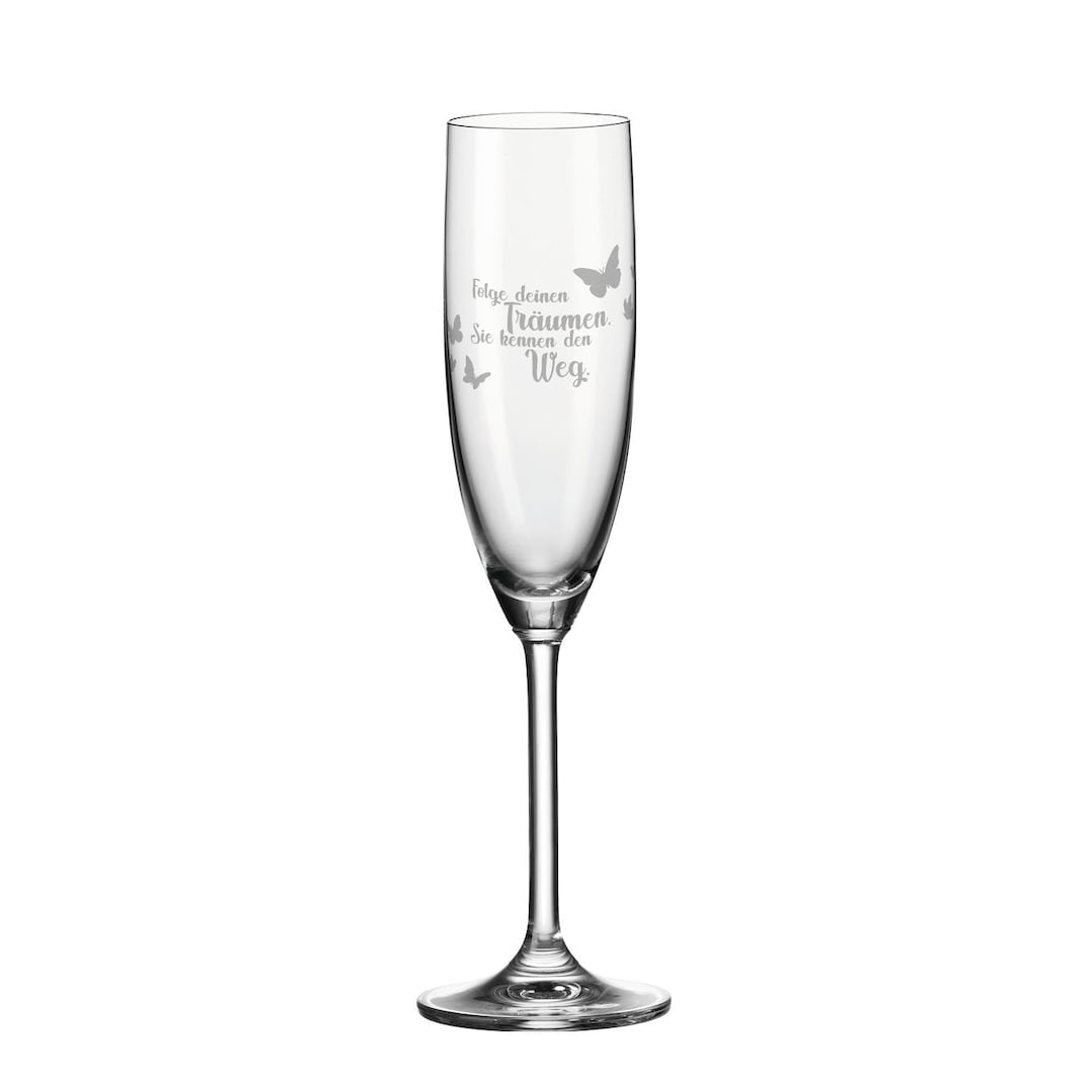 LEONARDO Champagne Glass With Engraving - Follow Your Dreams. - Etsy