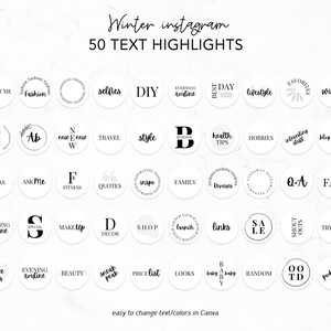 Winter Instagram Highlight Covers, Winter Highlight Icons, Text ...