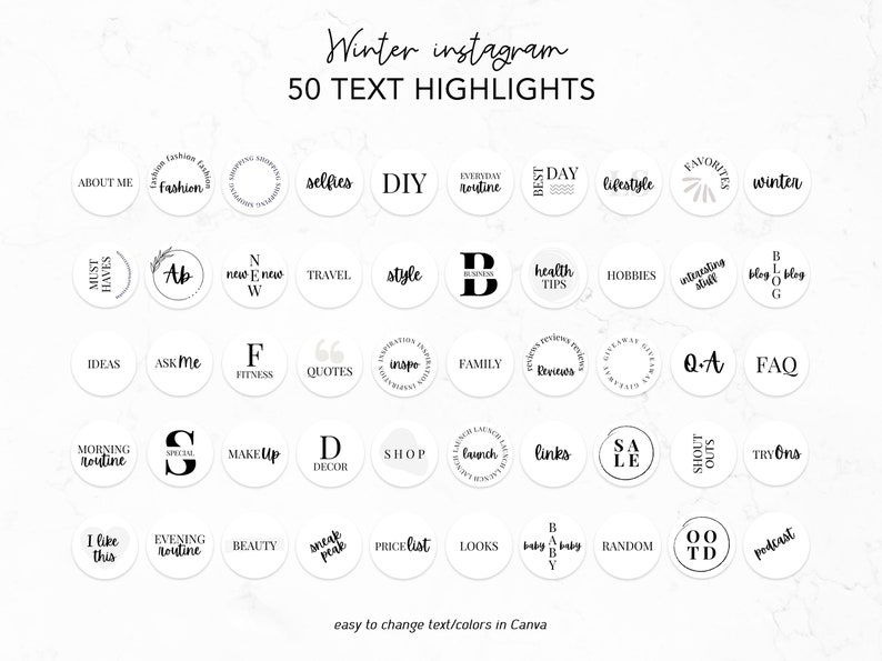 Winter Instagram Highlight Covers, Winter Highlight Icons, Text ...