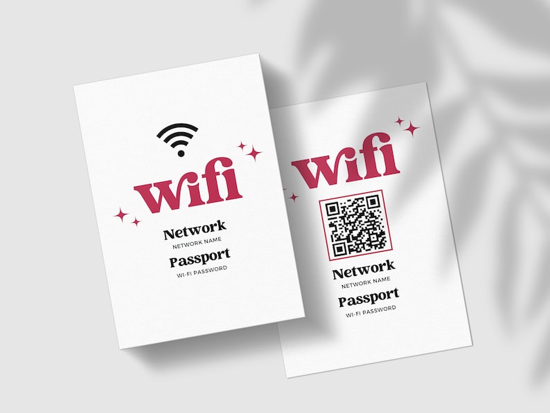 WIFI Password Sign Template Printable Guest Wi-fi Signs Wifi - Etsy