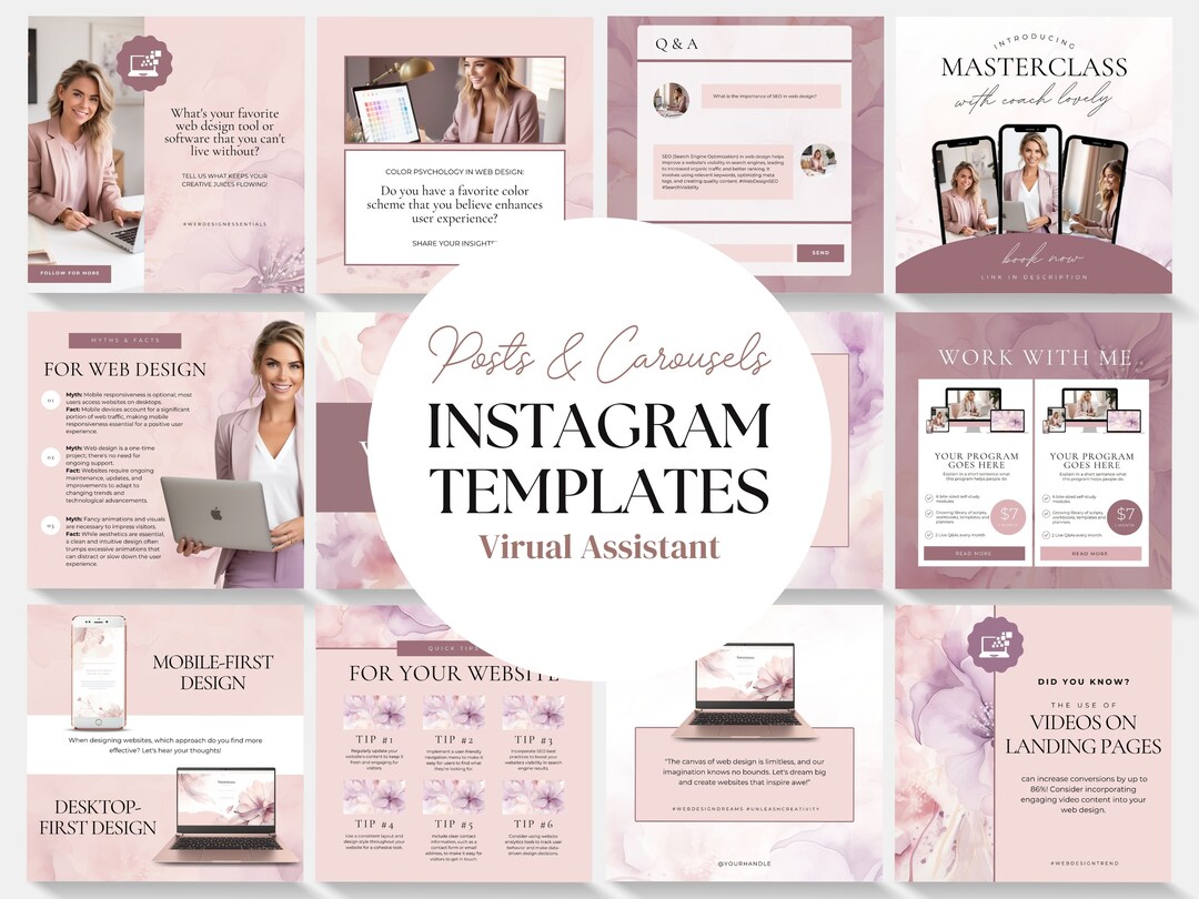 Virtual Assistant Instagram Template Virtual Assistant Social Media ...