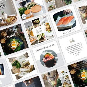 Food Instagram Post Bundle, Food Blogger Post Templates for Canva ...