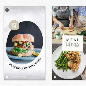 Food Instagram Story Template, Food Instagram Template for Canva ...
