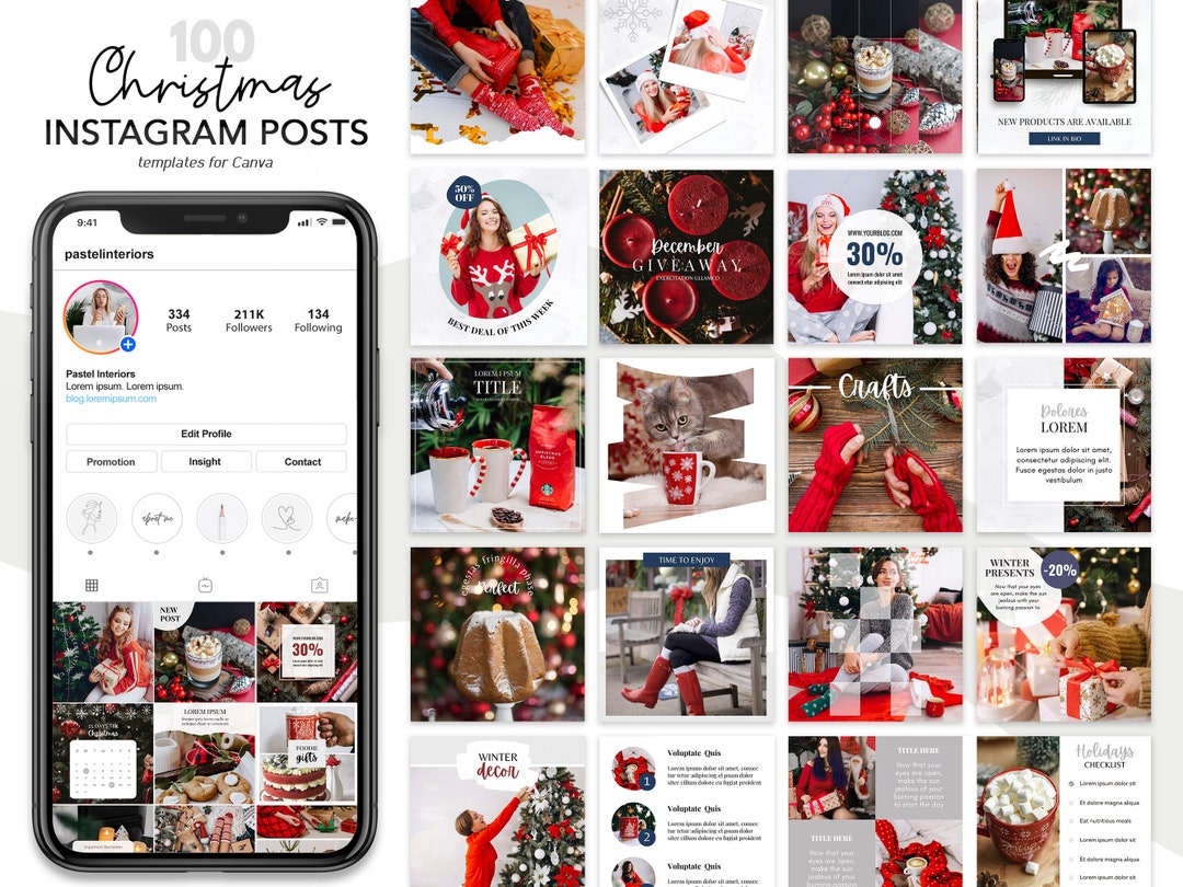 100 Christmas Instagram Post Templates, Christmas Social Media ...