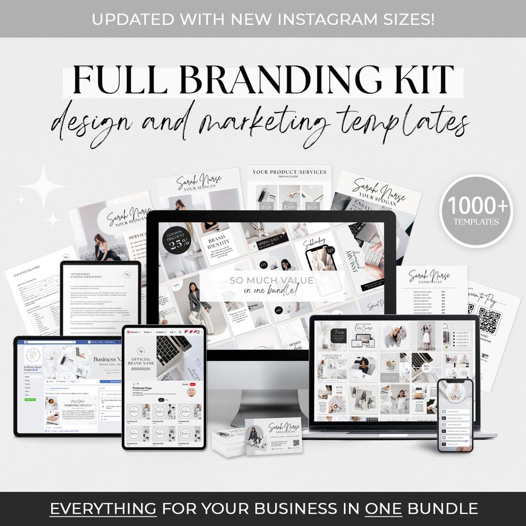 1000 Branding Kit Templates DIY Branding Kit Social Media Branding ...