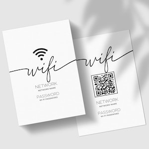 Wifi Qr Sign, Wifi Sign Qr Code, Wifi Password Sign, Editable Wifi Sign ...