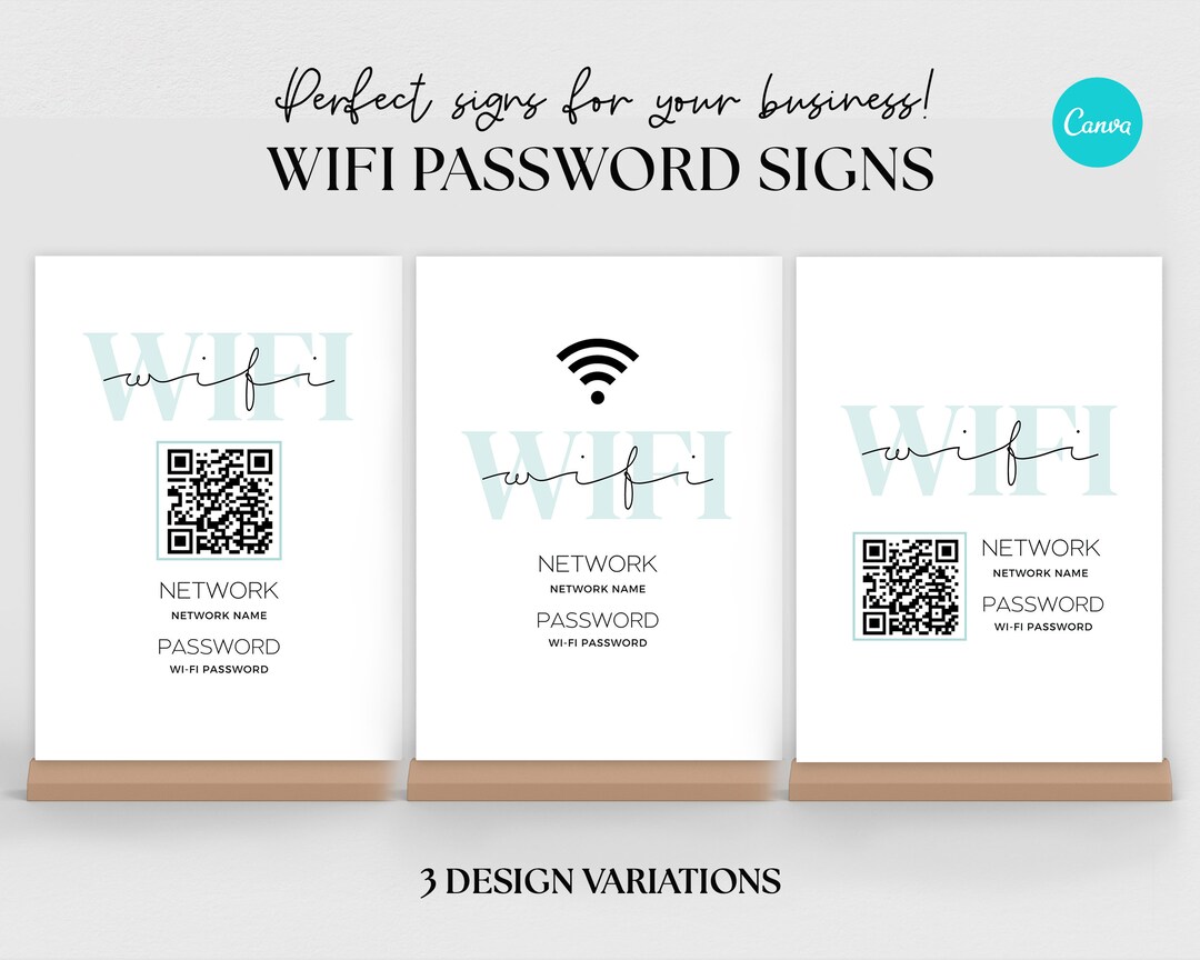 Wifi Password Sign, Editable Wifi Sign Template, Wifi Password ...