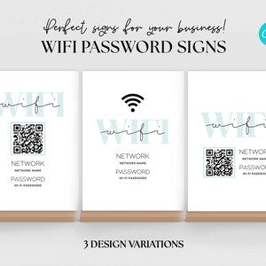 Wifi Password Sign, Wifi Qr Code Sign, Airbnb Wifi Sign, Editable Wifi ...