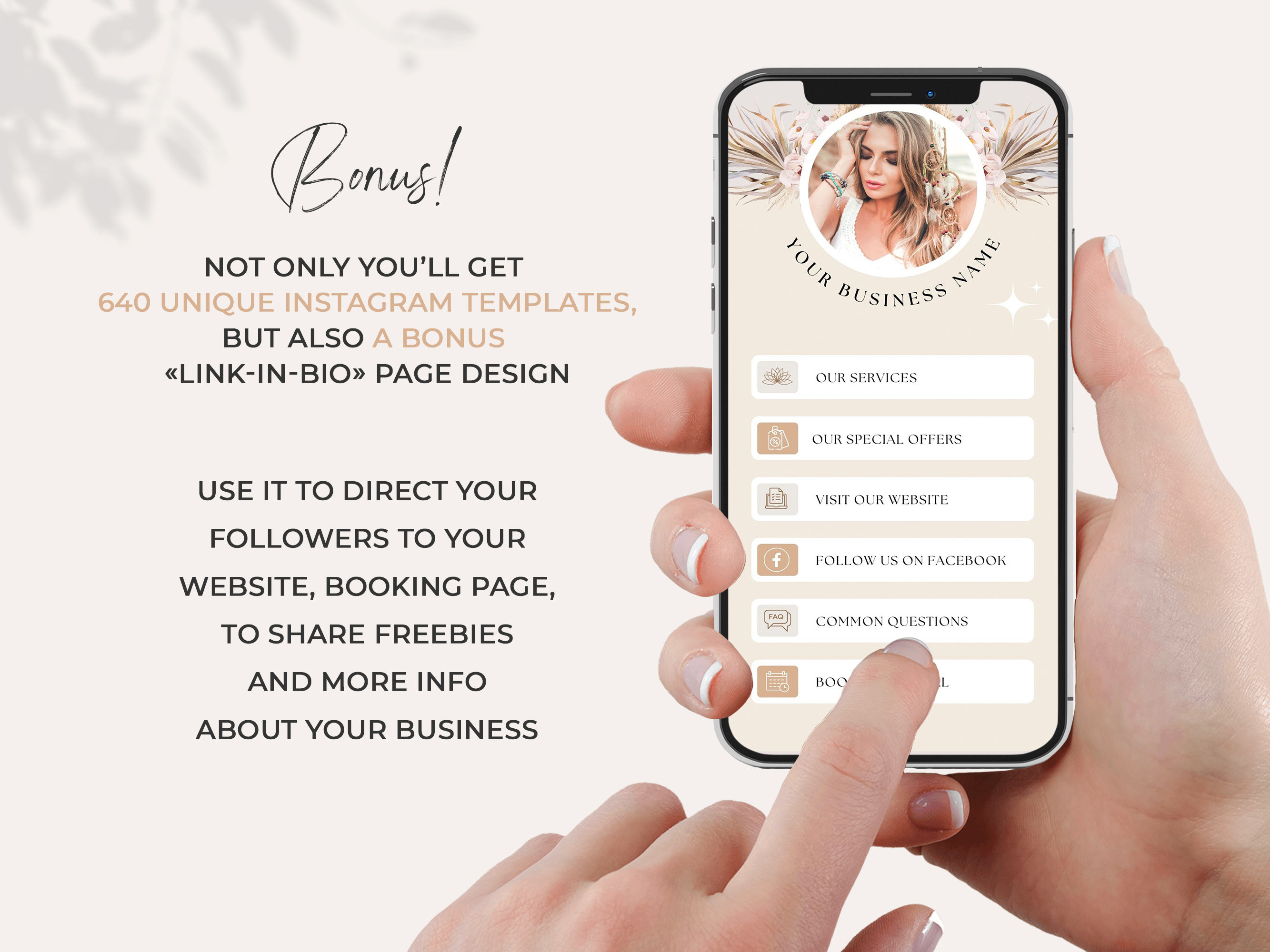 Neutral Instagram Post Templates Boho Instagram Templates Social Media ...