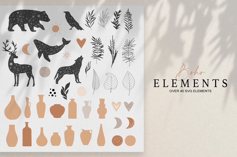 Boho Elements Svg / Boho Elements Clipart / Boho Clipart / - Etsy
