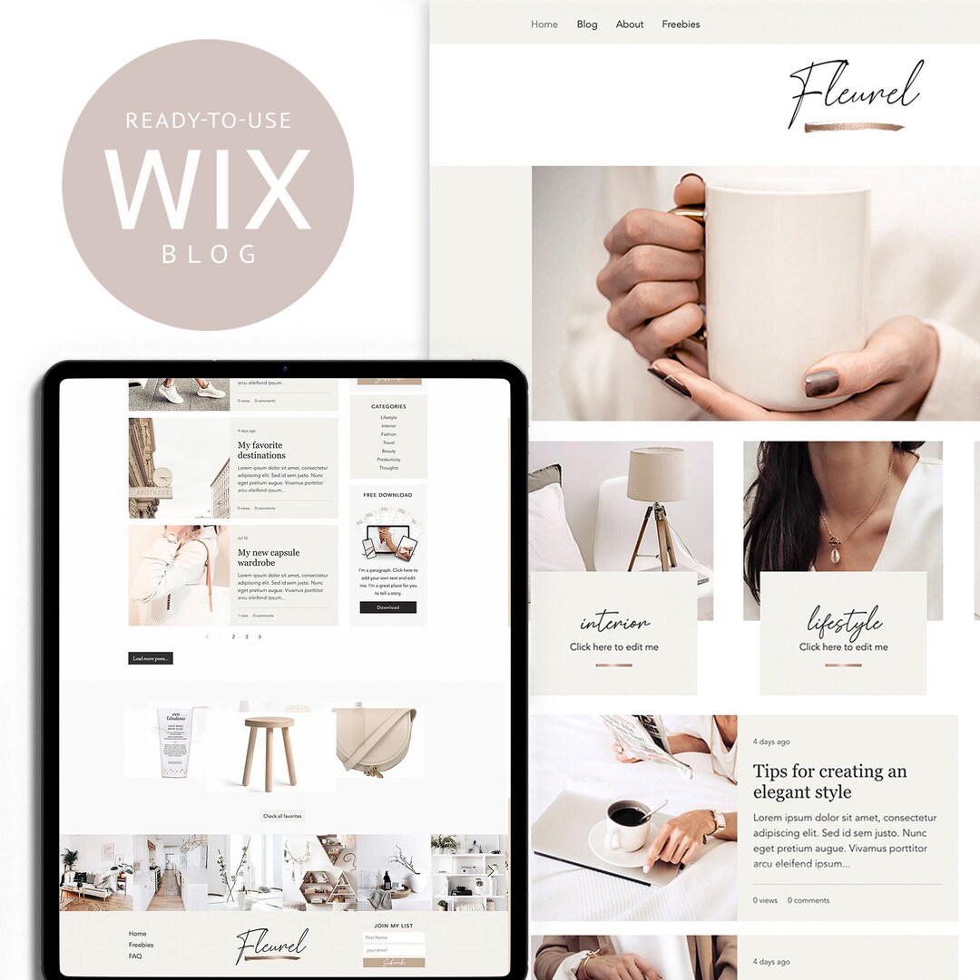 Wix Blog Website Template, Wix Blog Theme, Wix Blog Website, Blogger ...