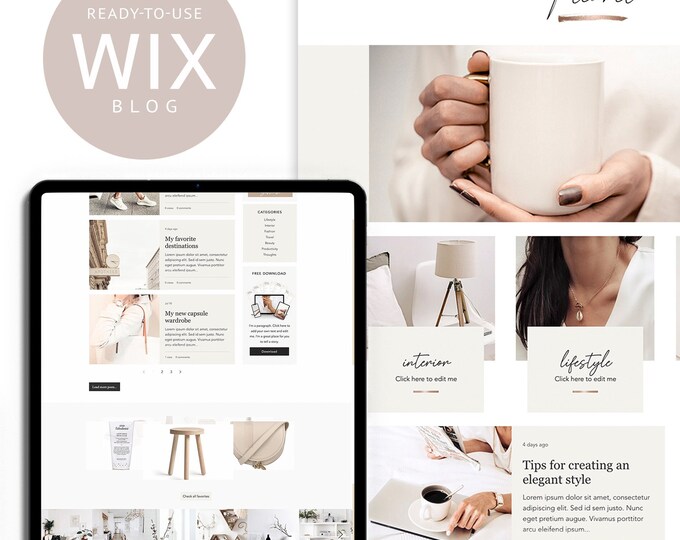 WIX Website Template Design Blog Template Web Design Wix Theme Website ...