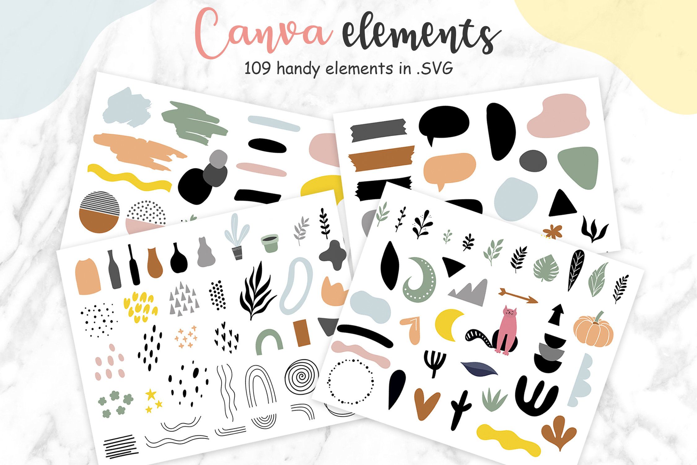 Elementos canva. Plantilla Canva Canva editable. Elementos y | Etsy