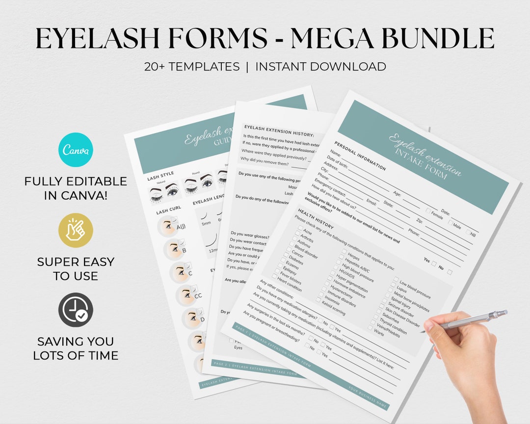 Lash Consent Form Eyelash Extension Estheticians Forms Lash Waiver ...