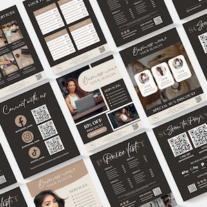 Flyer Template Design Editable Sign Template Bundle Printable Scan to ...