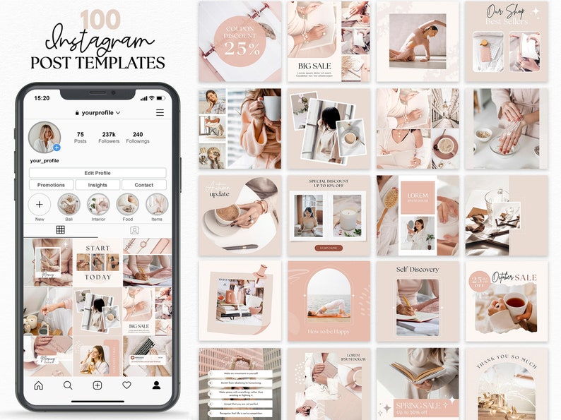 Wellness Instagram Template Wellness Instagram Posts Canva - Etsy