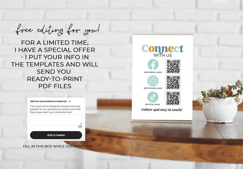 Follow Us on Social Media Sign QR Code Social Media Sign - Etsy