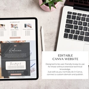 Virtual Assistant Canva Website Template, Aesthetic Website Template ...