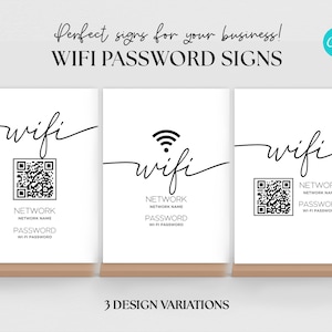Wifi Qr Sign, Wifi Sign Qr Code, Wifi Password Sign, Editable Wifi Sign ...