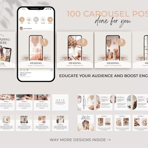 Neutral Instagram Post Templates Boho Instagram Templates Social Media ...