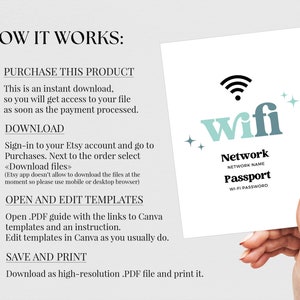 Wifi Password Sign, Printable Wifi Code, Guest Room Printable, Wifi ...