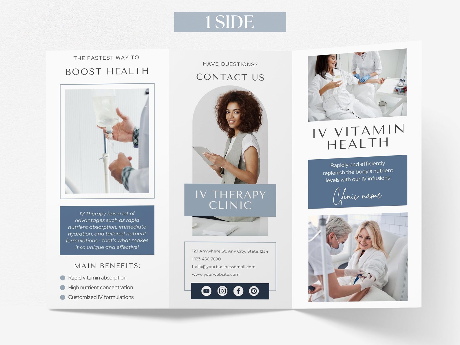 IV Therapy Trifold Brochure Iv Hydration Brochure Iv Vitamin Infusion ...