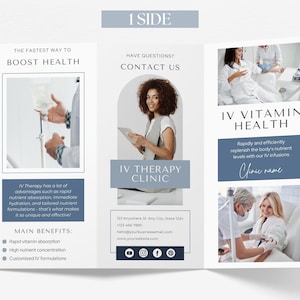 IV Therapy Trifold Brochure Iv Hydration Brochure Iv Vitamin Infusion ...