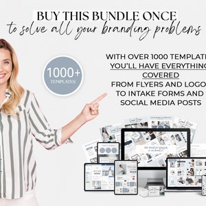 1000 Branding Package Business Templates Canva DIY Branding Kit ...