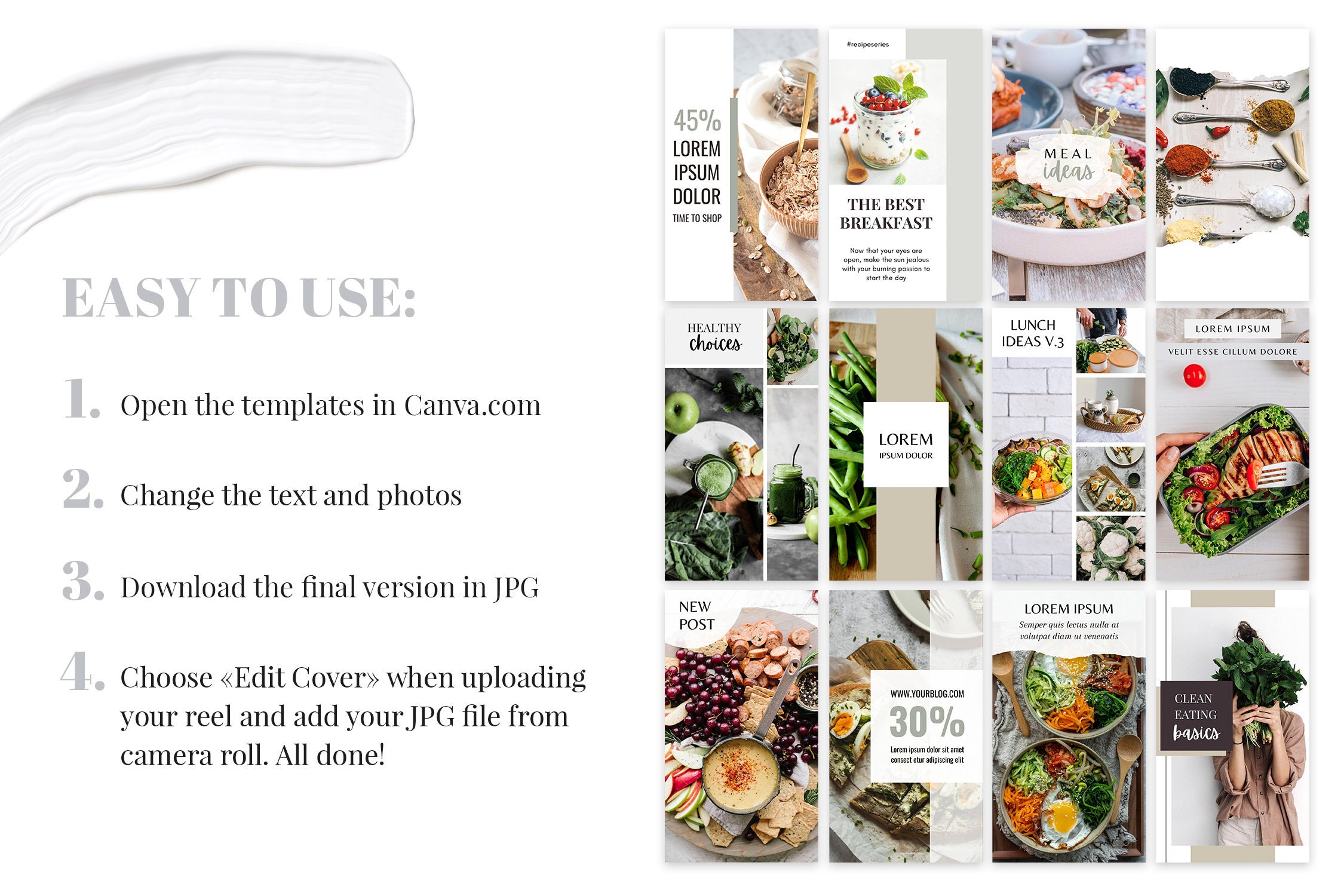 Food Reels for Instagram Canva Instagram Reels Template - Etsy