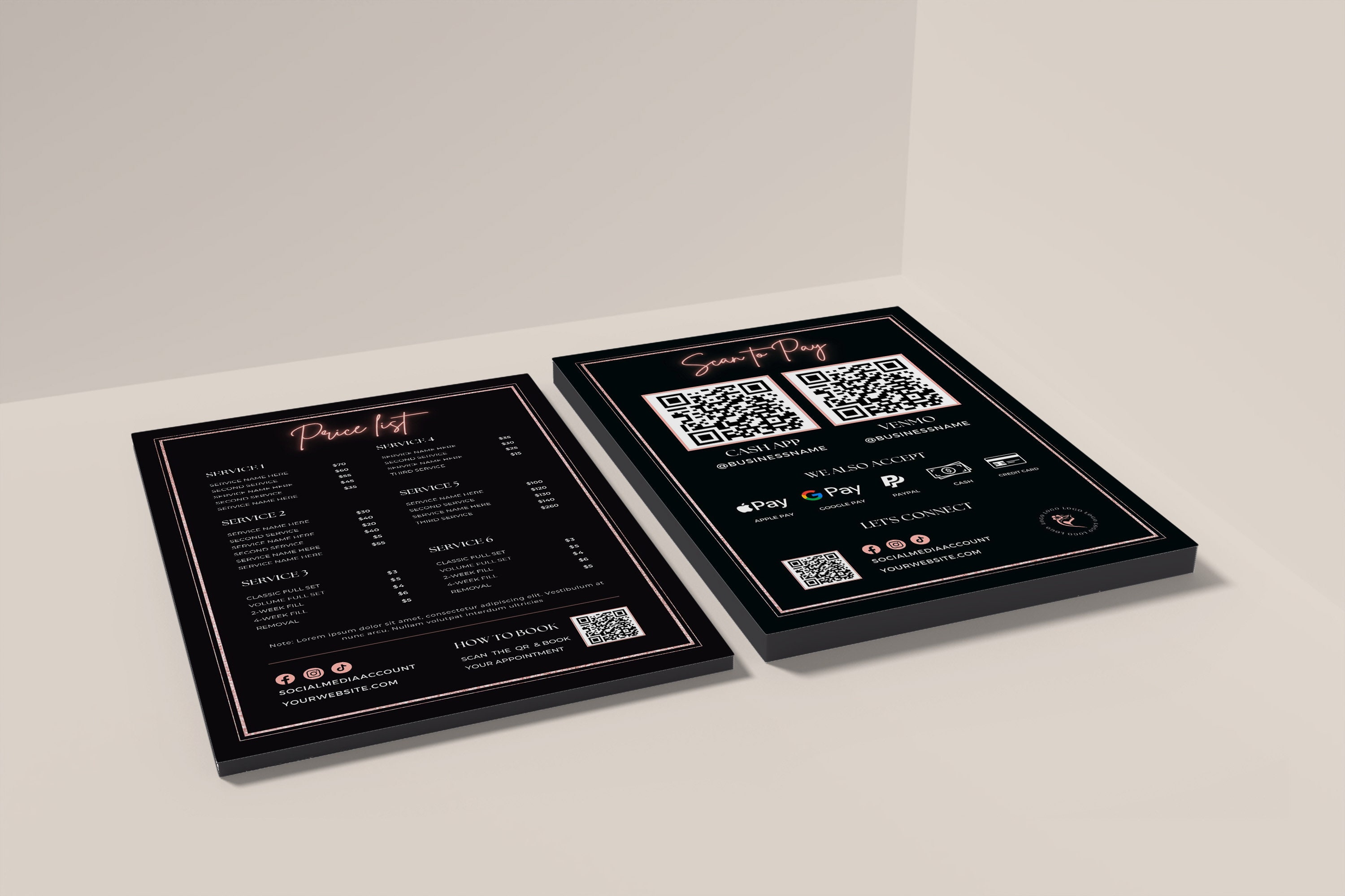 Price List Template Social Media Price List Template Beauty - Etsy Hong ...