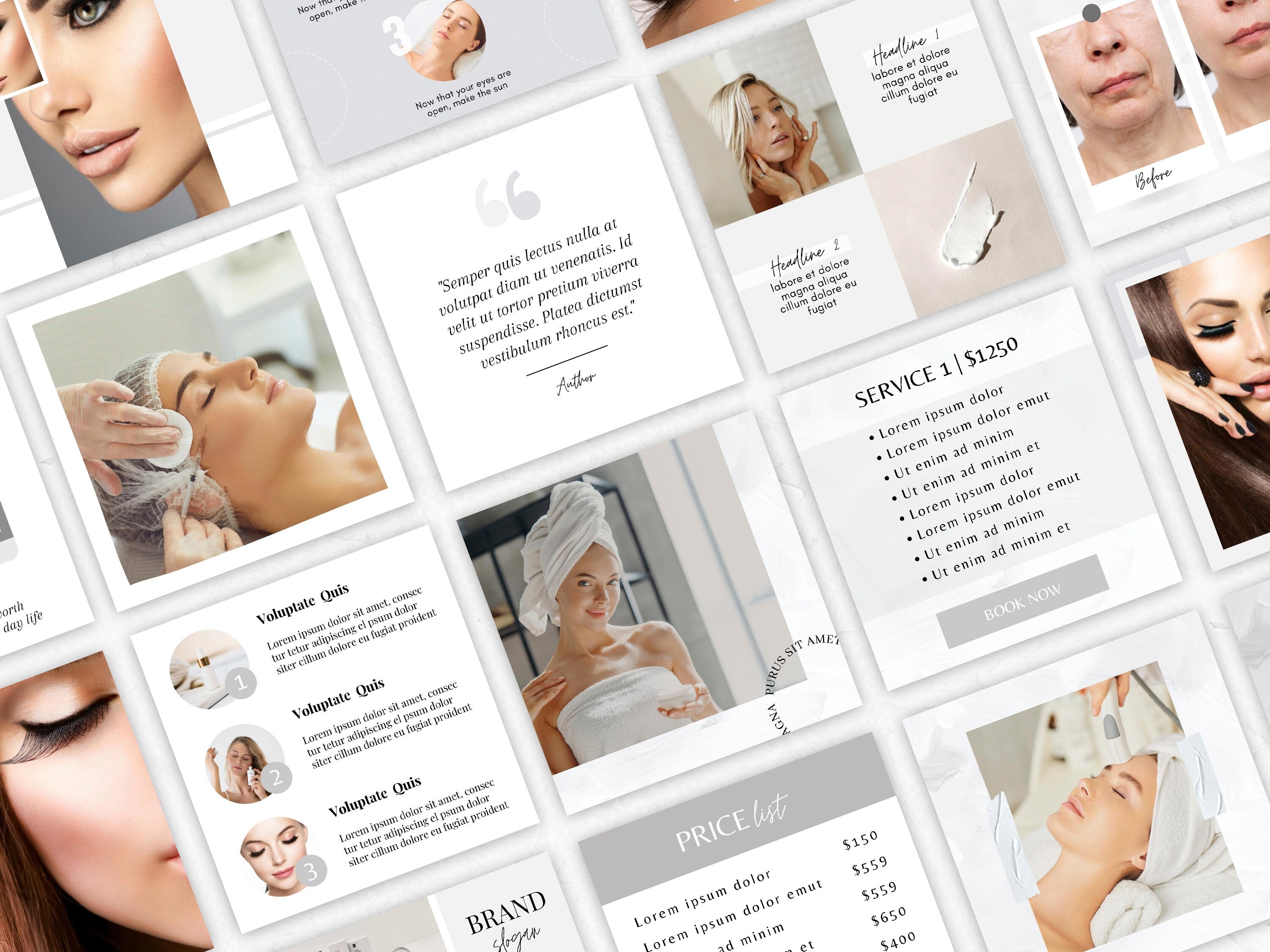 100 Esthetician Instagram Template for Canva, Esthetics Instagram ...