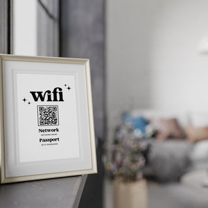 Wifi QR Code Sign, Printable Wifi Sign, Editable Wifi Password Sign ...
